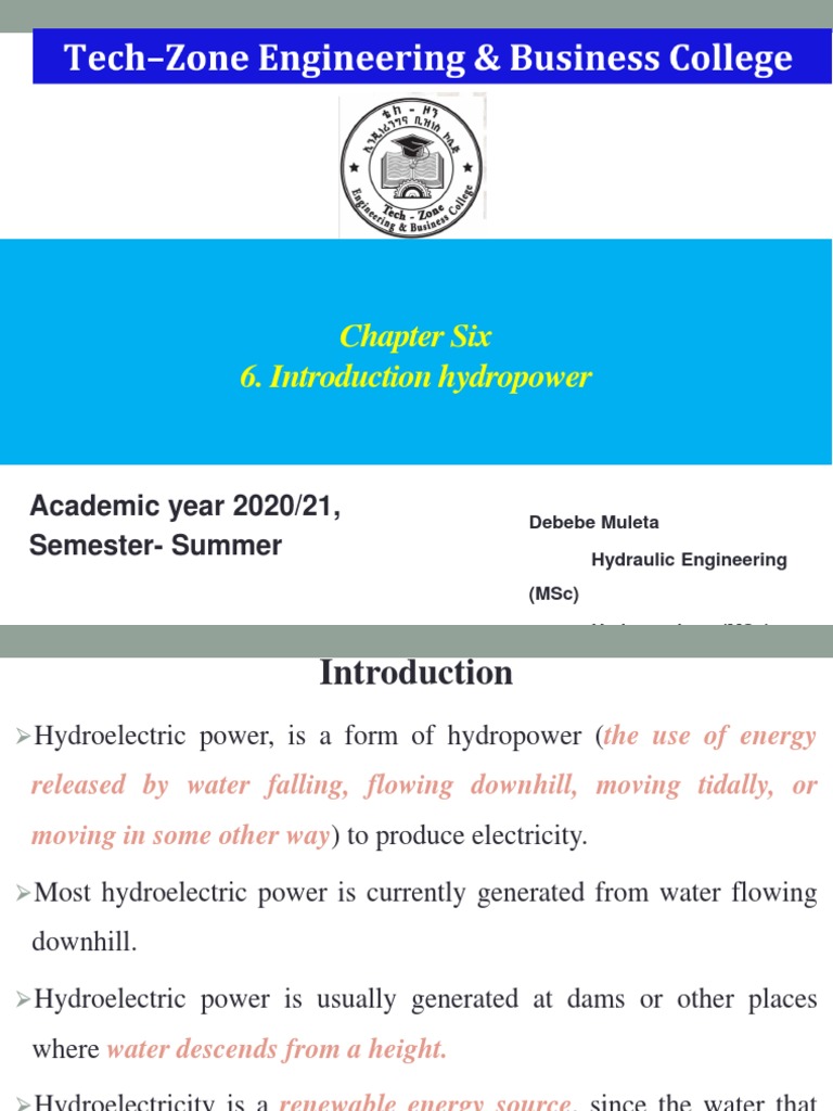 6.0 Hydropower | PDF | Hydroelectricity | Turbine