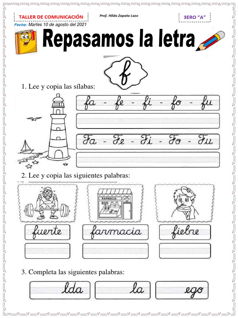 Taller de Comunicación Letra F | PDF