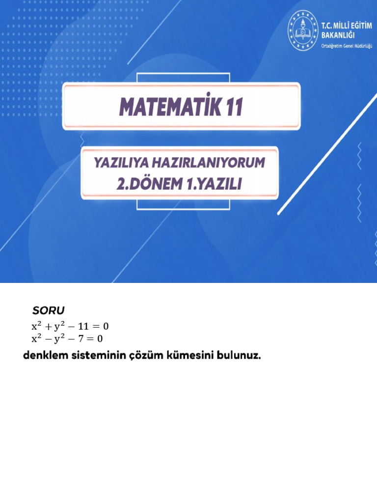 11.sinif Matematik 2.donem 1.yazili Sorulari | PDF
