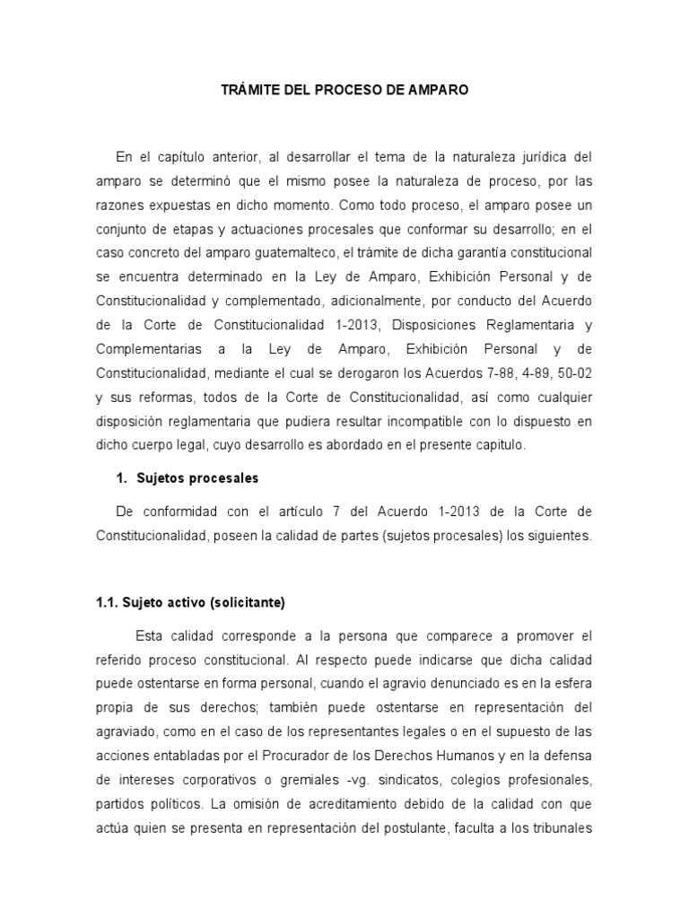 Proceso de Amparo en Guatemala | PDF