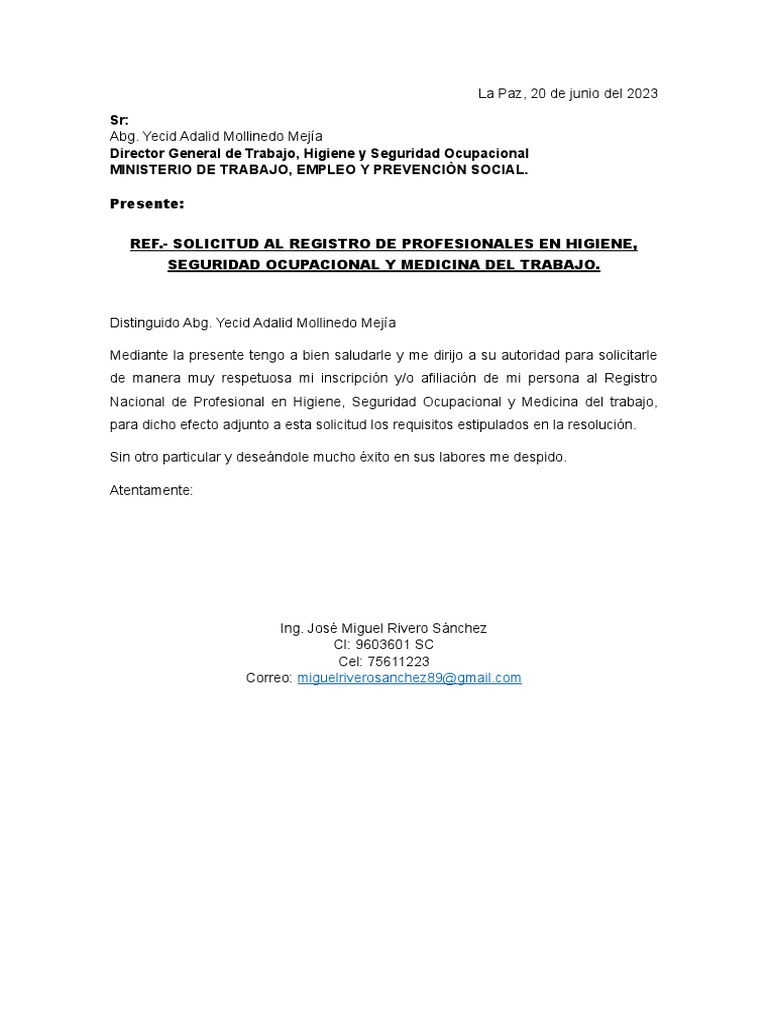 Solicitud de Registro Profesional SYSO | PDF | Finanzas y dinero ...