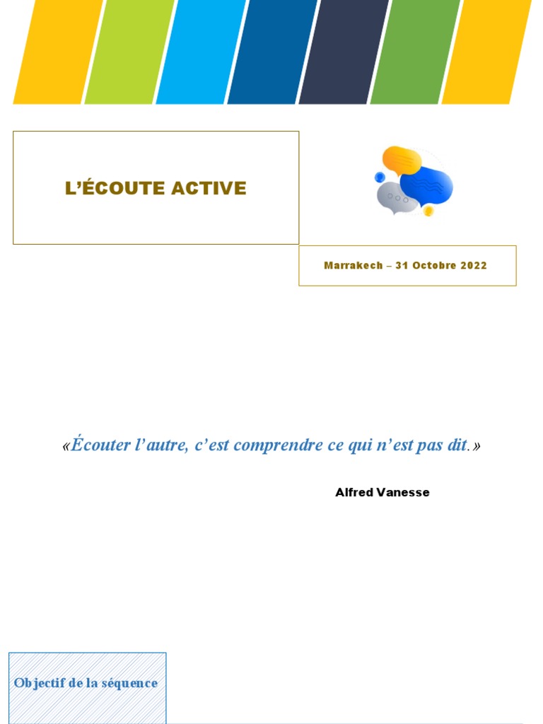 Diapos L'écoute en Communication Interpersonnelle | PDF | la communication