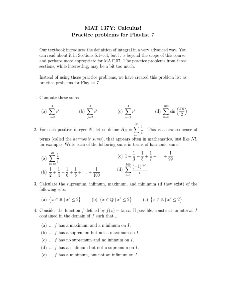 MAT137_S19_PL7_Practice | PDF
