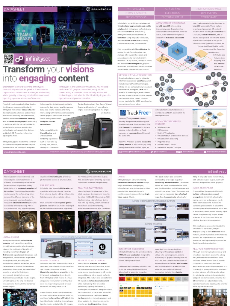 Infinityset Datasheet Eng | PDF | Augmented Reality | Rendering (Computer Graphics)