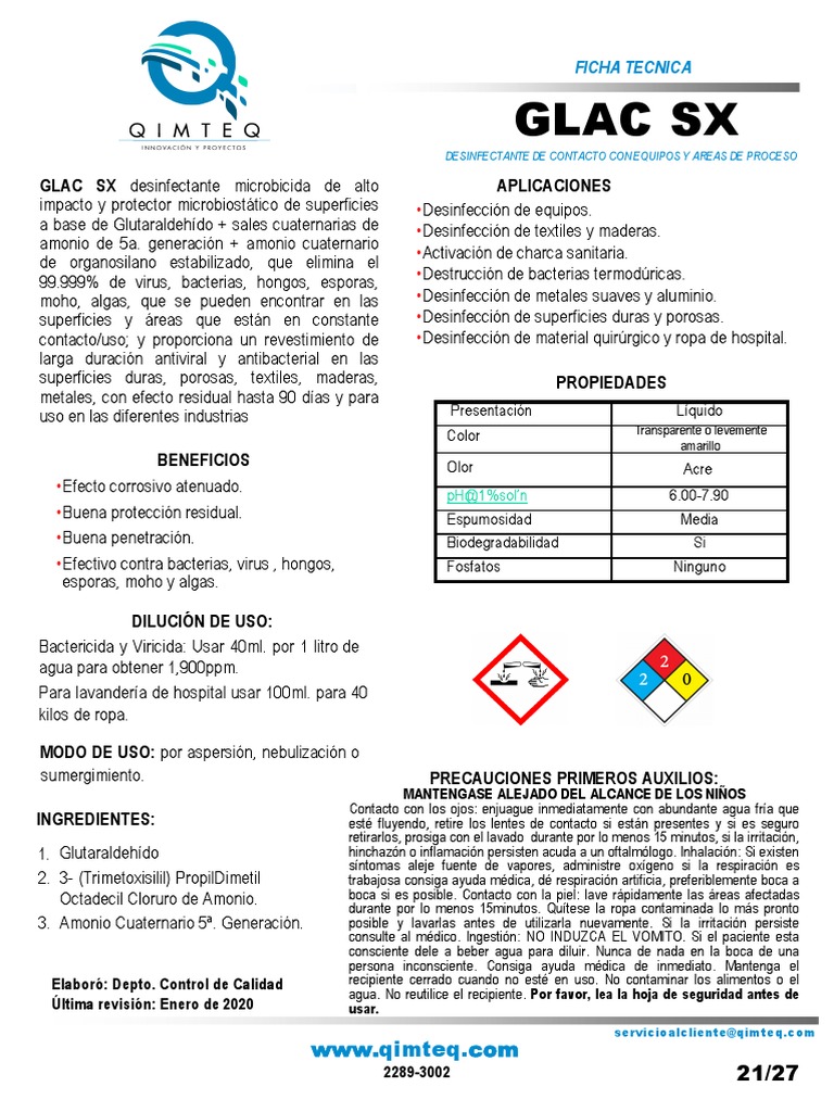 Glac SX Ficha Tecnica | PDF