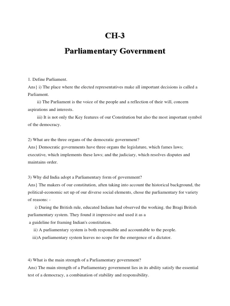 Indian Parliamentary System Basics | PDF | Politics | Social Science