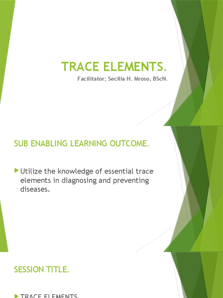 Trace Elements | PDF | Nutrients | Metabolism