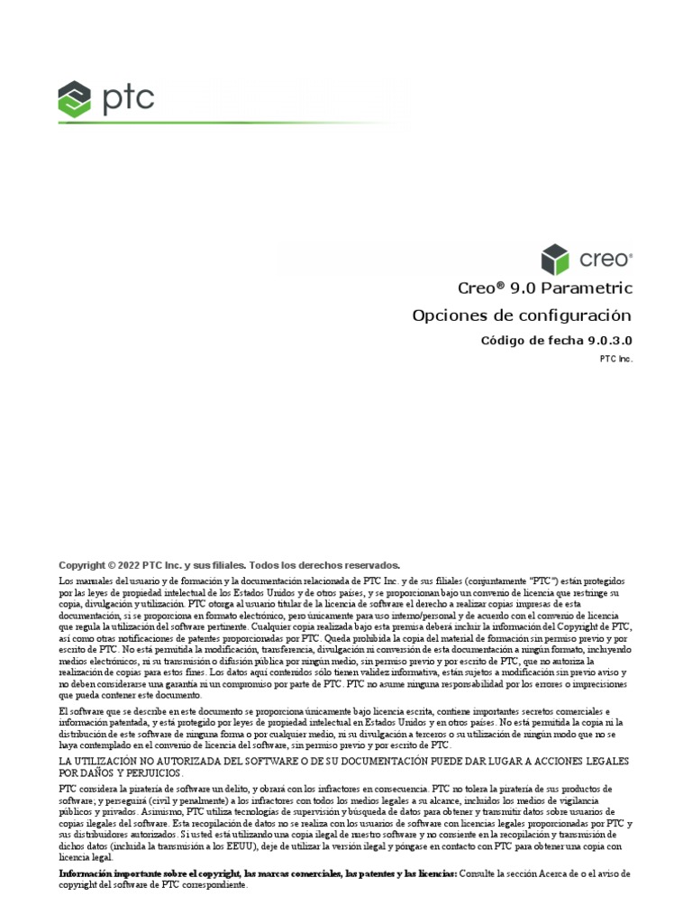 Mapa de Configuraciones PTC Creo | PDF