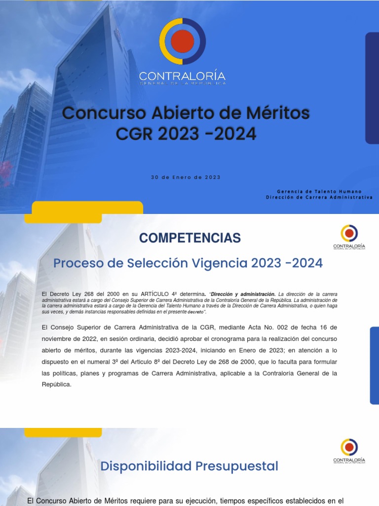 Cronograma Concurso de Méritos CGR | PDF