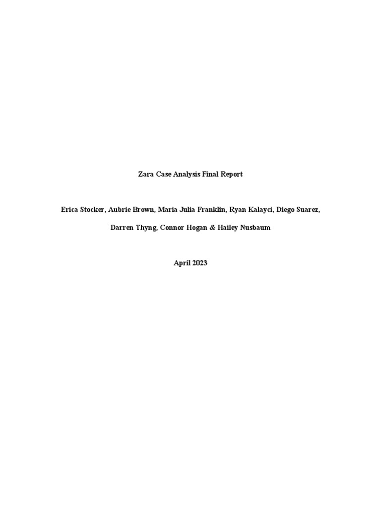 zara case analysis report | PDF