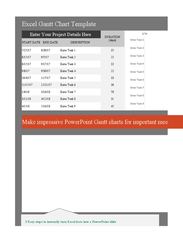 Free Excel Gantt Chart Template | PDF