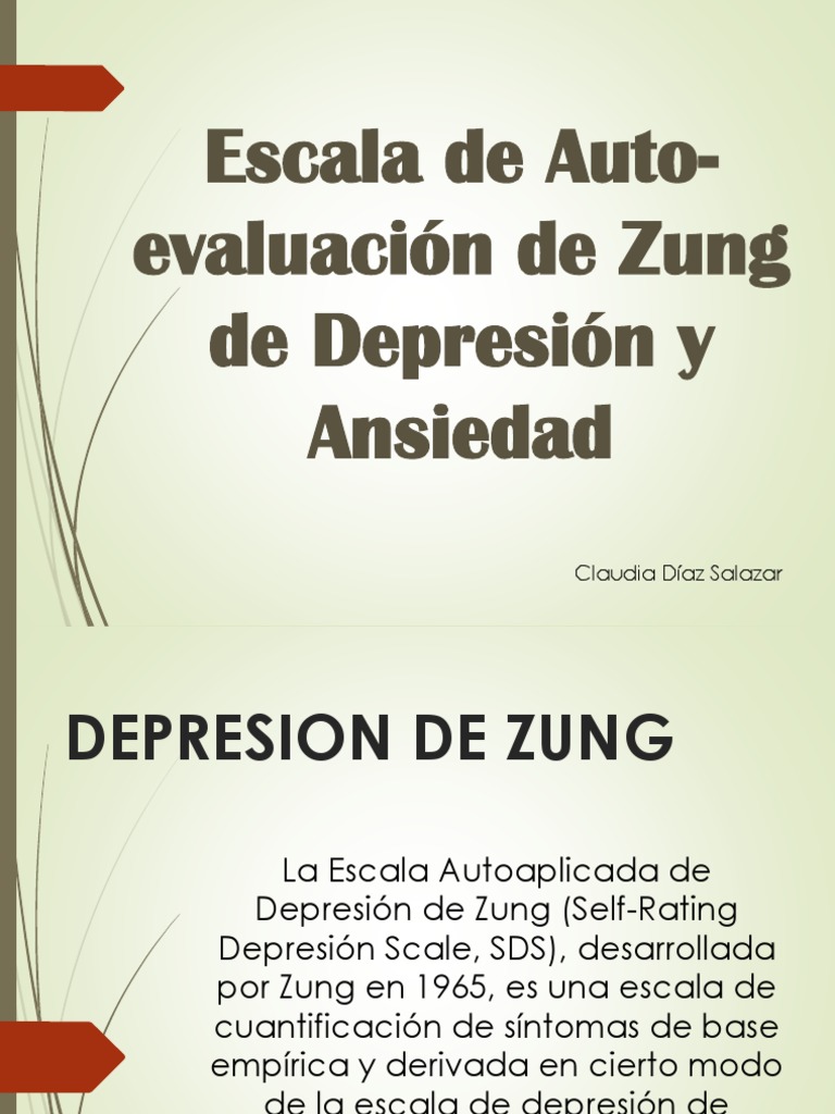 Escala Zung de Ansiedad y Depresión | PDF | Ansiedad | Depresión ...