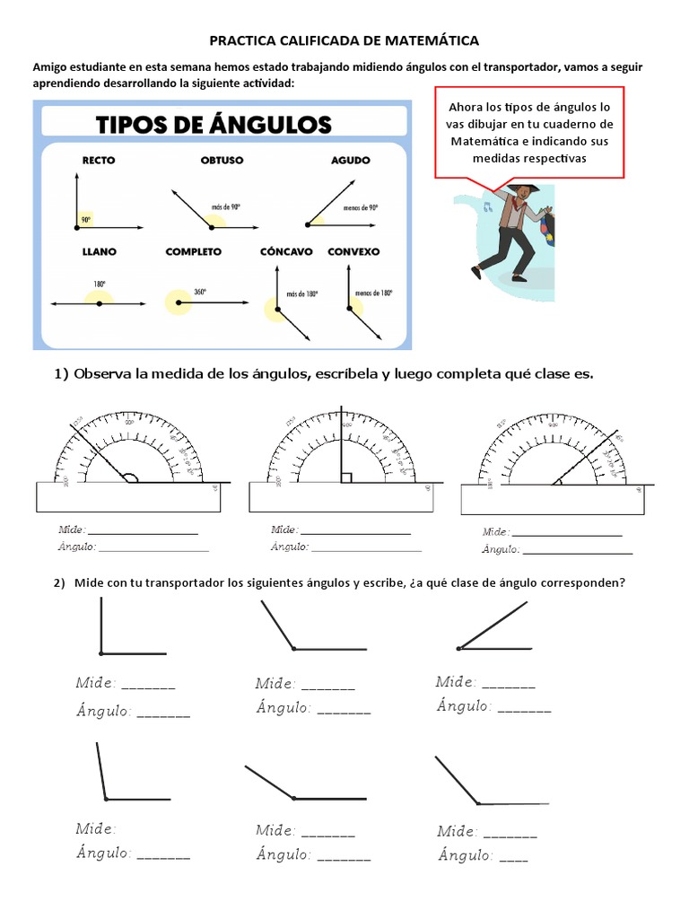Actividades Prácticas de Ángulos para Primaria | PDF