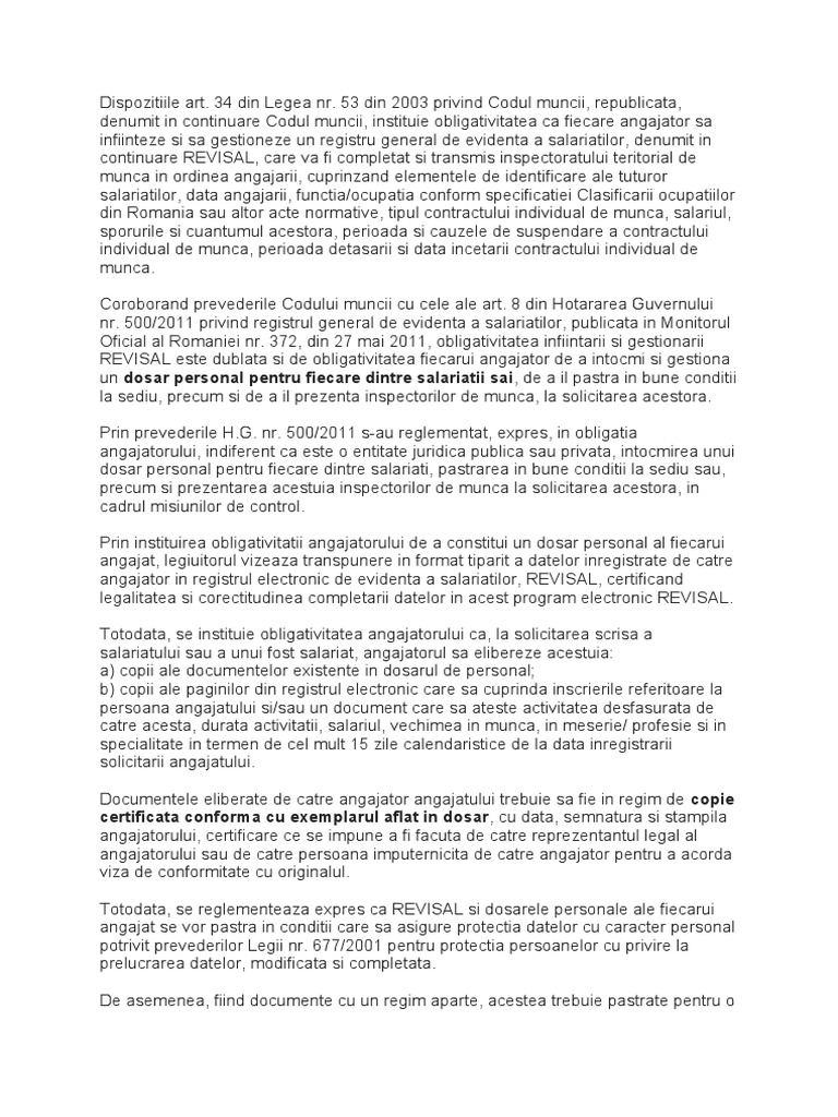 Dosar Angajati | PDF