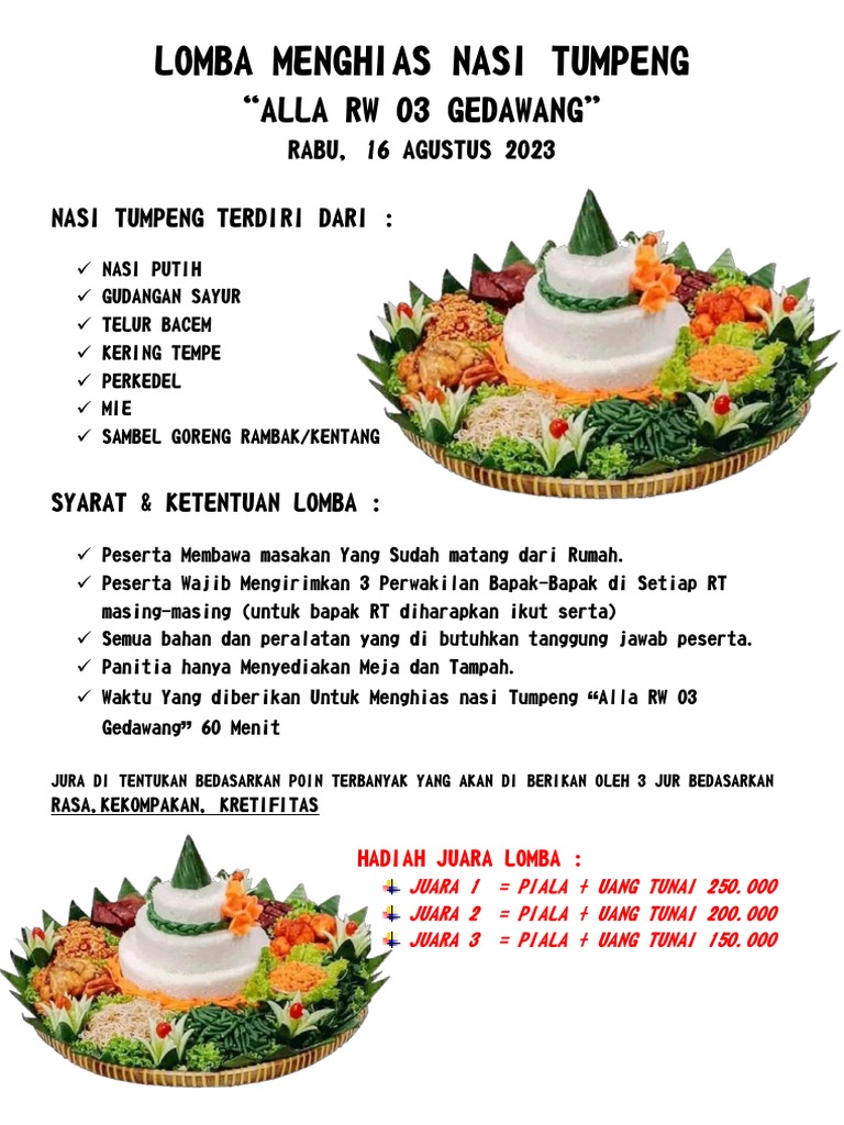 Lomba Menghias Nasi Tumpeng 2023 | PDF
