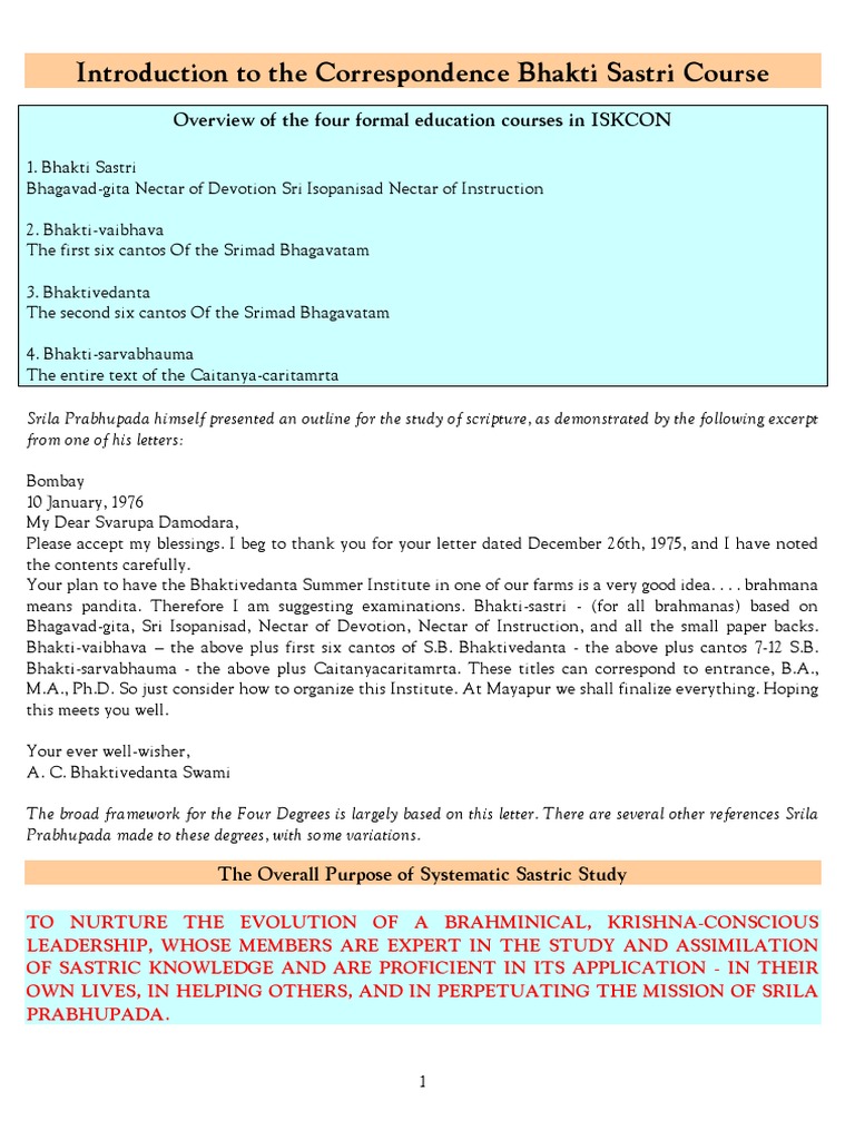 Intro To The Correspondence BS Course | PDF