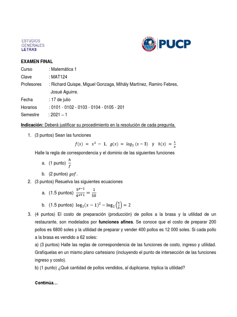 Examen Final M1 2021 1 1 | PDF