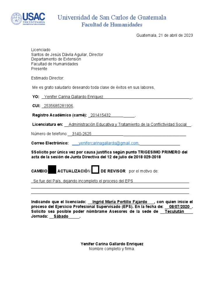 Cambio y Actualizacion de Asesor | PDF