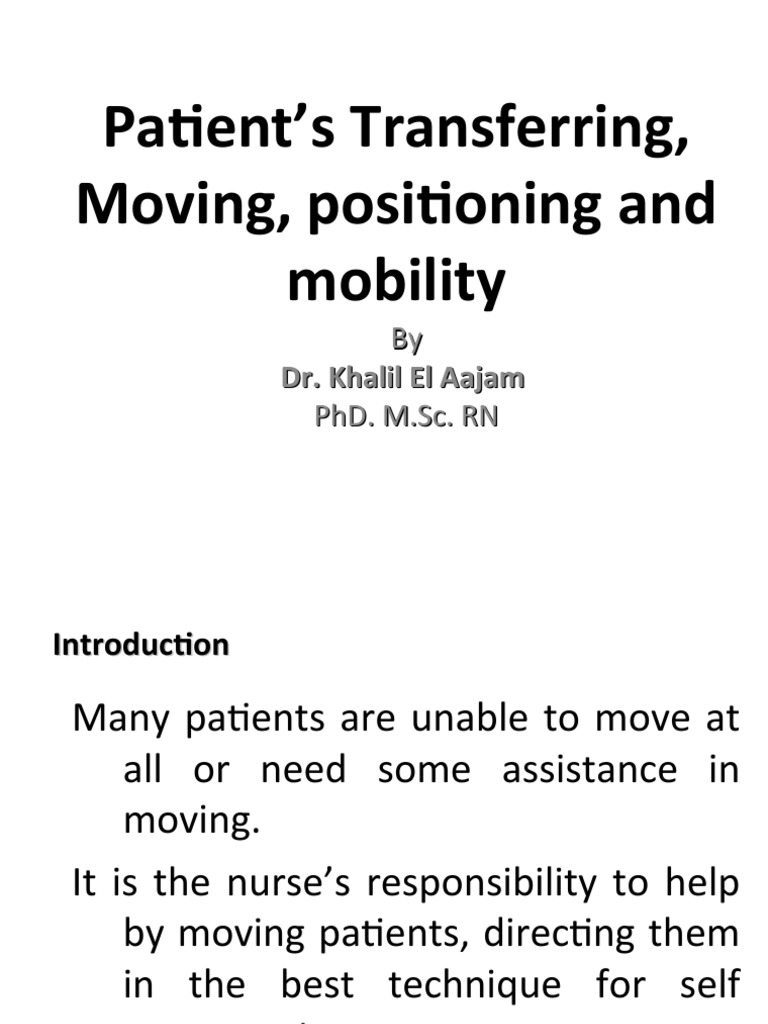 Transferring and Positioning | PDF