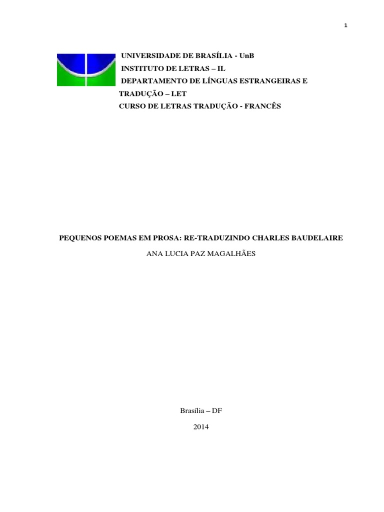 Pequenos Poemas Em Prosa 2014 Analuciapazmagalhaes Pdf