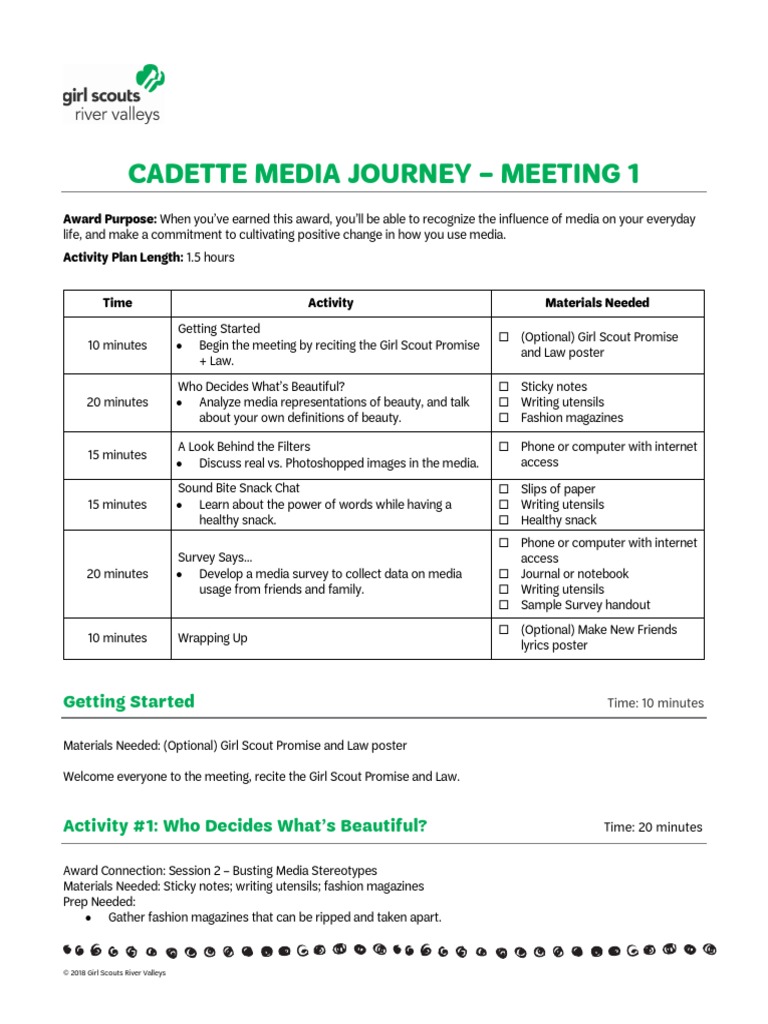 Cadette Media Journey Meeting 1 | Download Free PDF | Human Communication