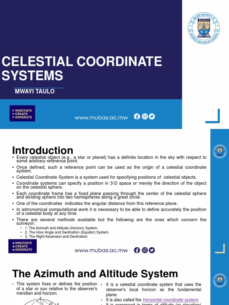 Celestial Coordinate Systems | PDF | Angle | Horizon