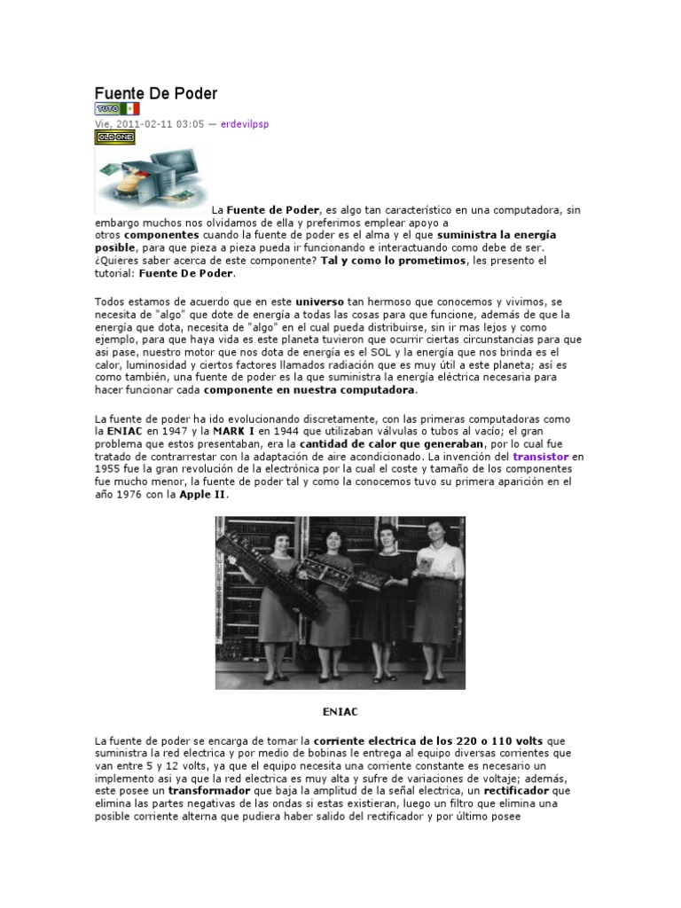 Fuente de Poder | PDF