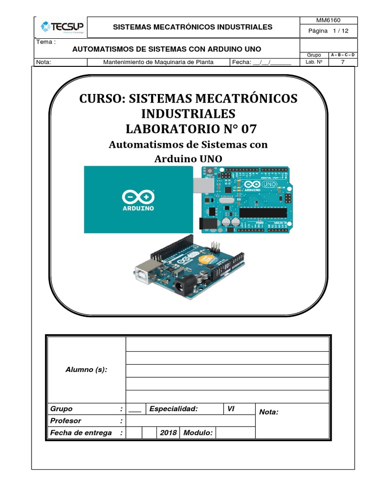 Lab 07. Automatismos Con Arduino (C3) - 2018.1 | PDF