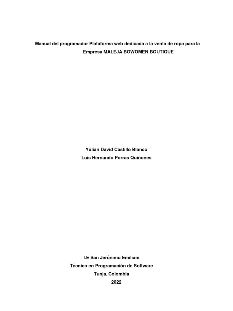 Manual Del Programador | PDF | Software | Php