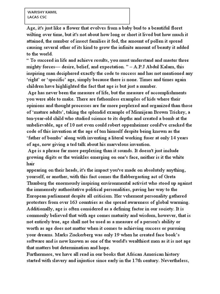 Age Does Not Matter | PDF