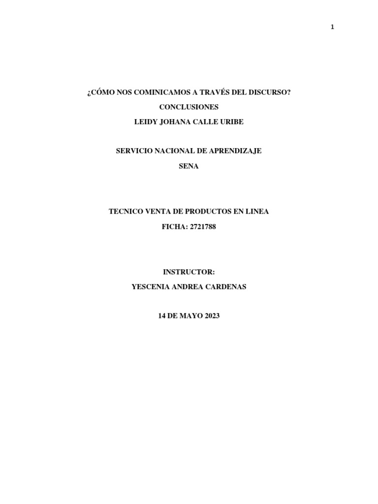 Como Nos Comunicamos Atravez Del Discurso | PDF