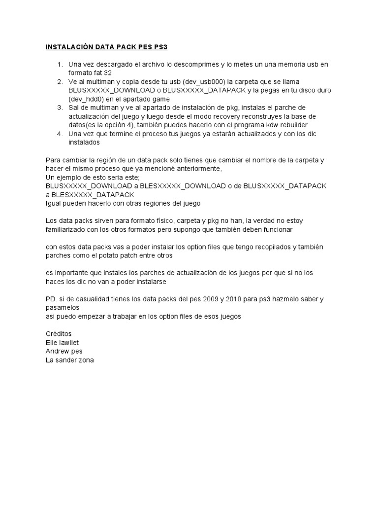 PS3-Instalación Data Packs | PDF