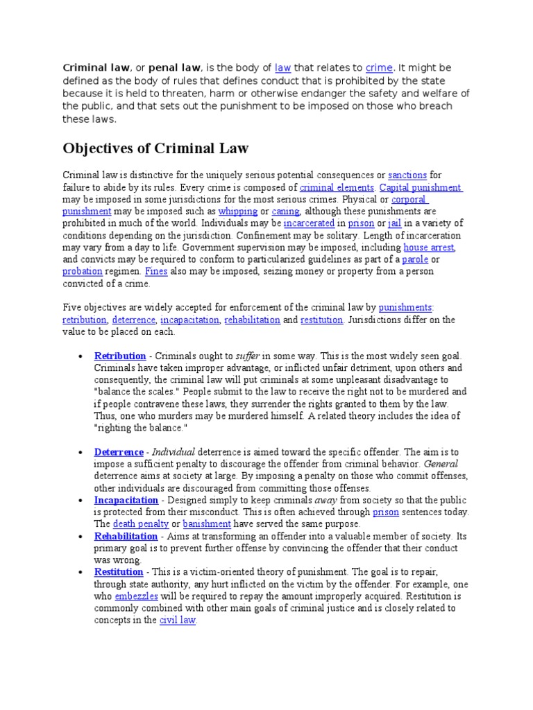 Criminal Law | PDF | Deterrence (Legal) | Criminal Law