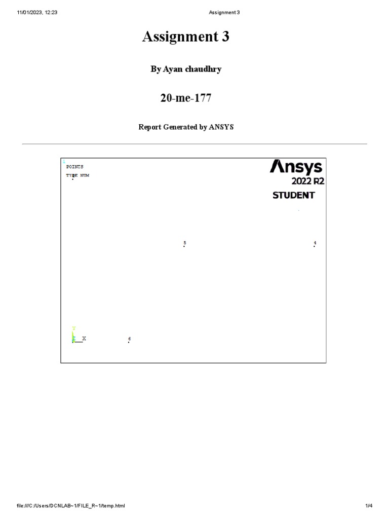 ANSYS Report for Assignment 3 | PDF