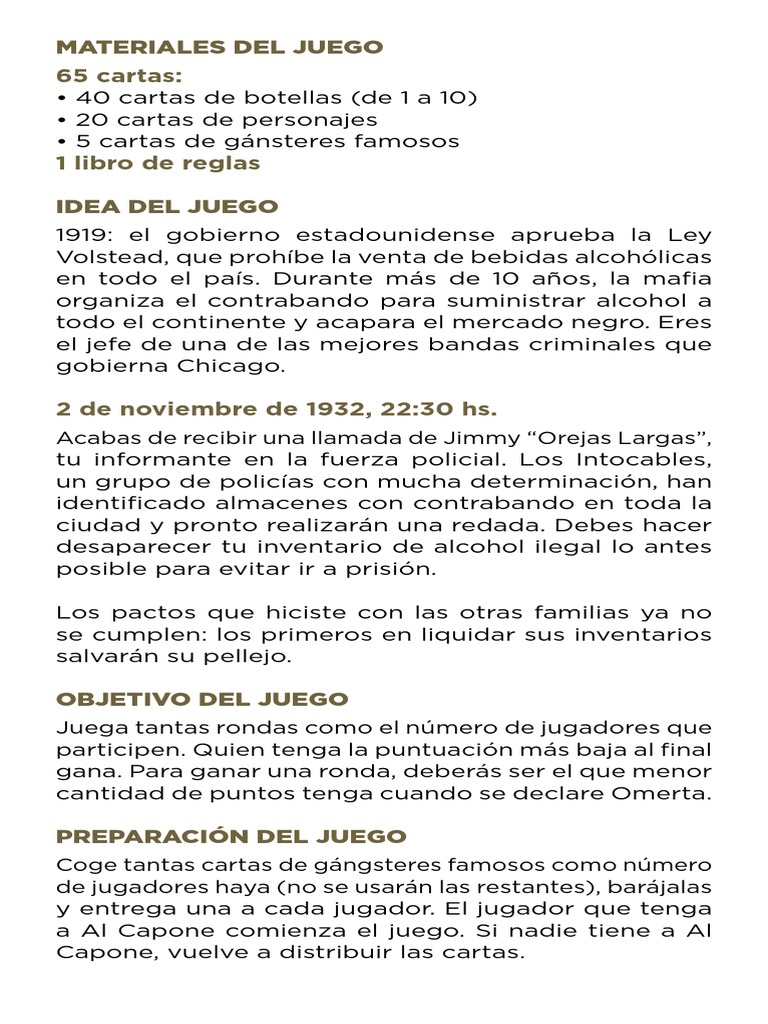 Omerta Rules ES-web | PDF | Al Capone | Mafia americana
