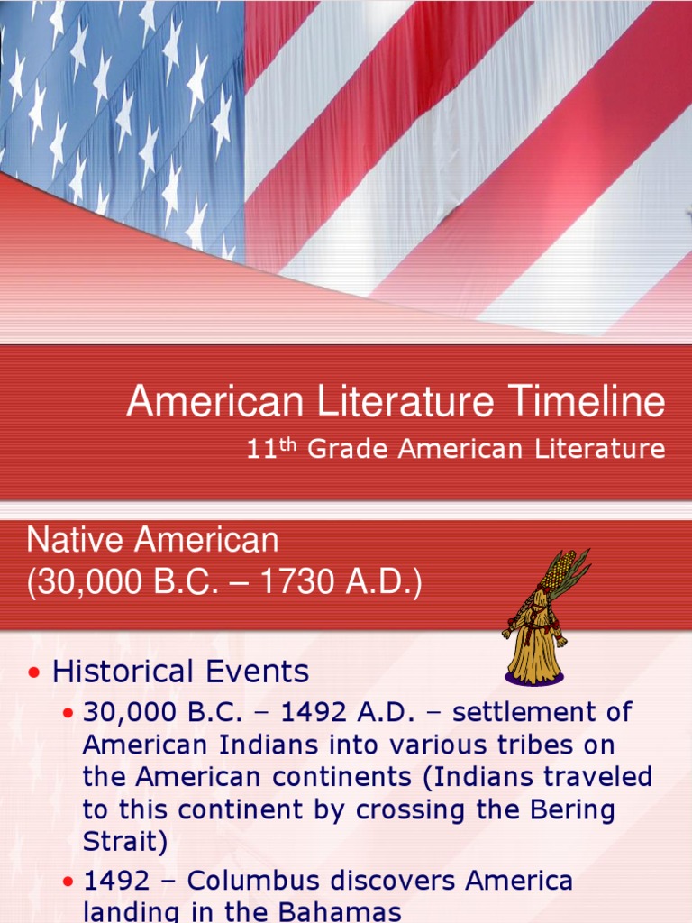 American Literature Timeline | PDF