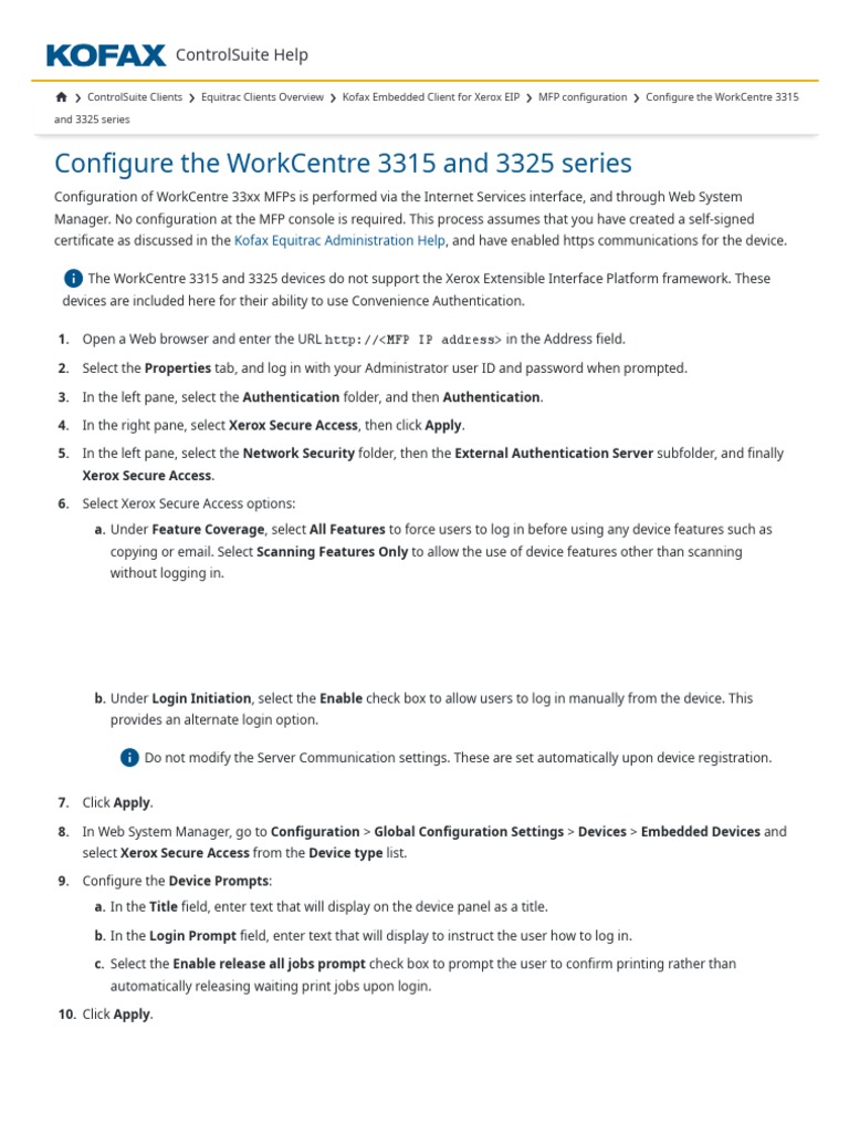 Configure the WorkCentre 3315 and 3325 series | PDF | Login | World ...