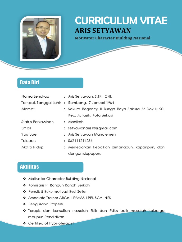 CV Trainer Aris Setyawan Pendidikan 2023 | PDF