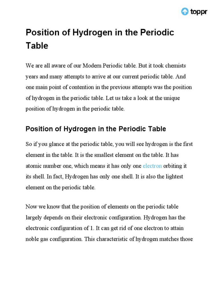 CBSE Class 11 Chemistry Chapter 9 Hydrogen Revision Notes | PDF | Art ...