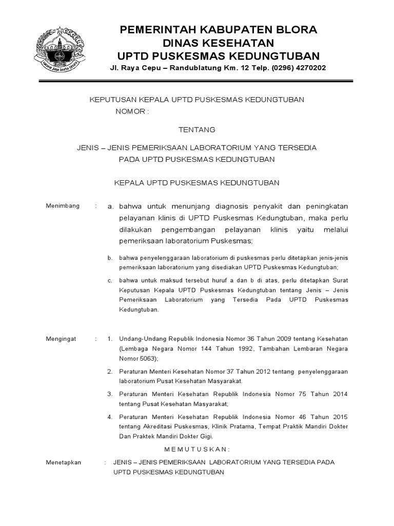 1. SK Jenis-jenis Pemeriksaan Laboratorium | PDF