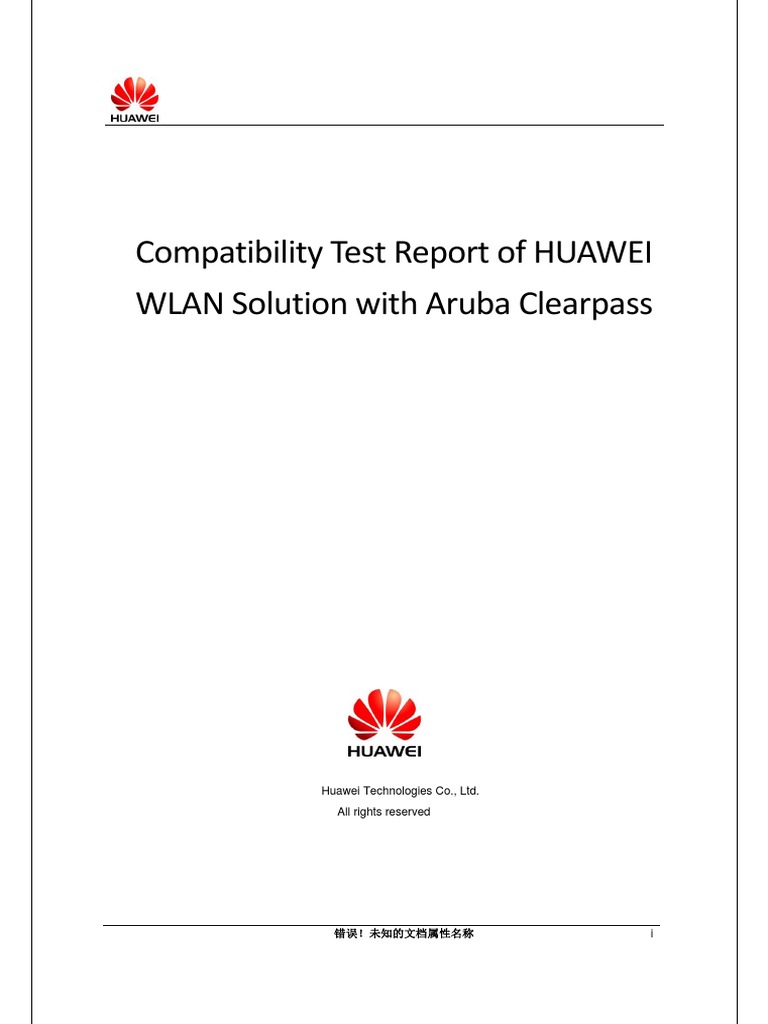 1-Compatibility Test Report of HUAWEI WLAN Solution With Aruba ...