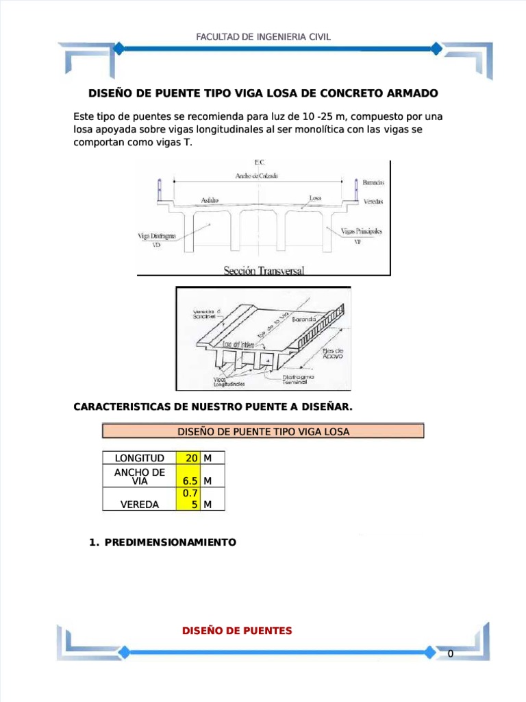 Pdf Diseo De Puente Tipo Viga Losa De Concreto Armado Facultad De
