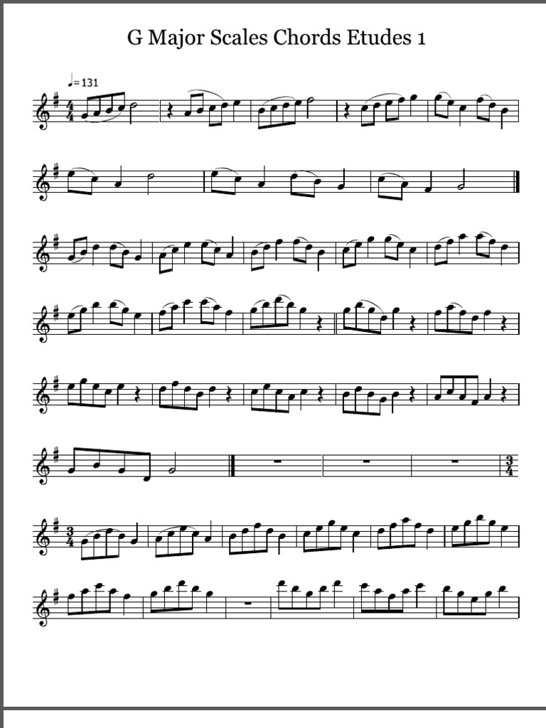 GMaj Scales Chords Etudes | PDF