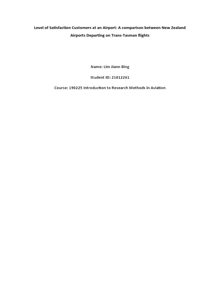 Level Of Satisfaction Airline Of Passengers Pdf Customer