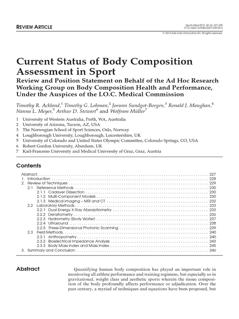 Body Composition Sports Med | PDF