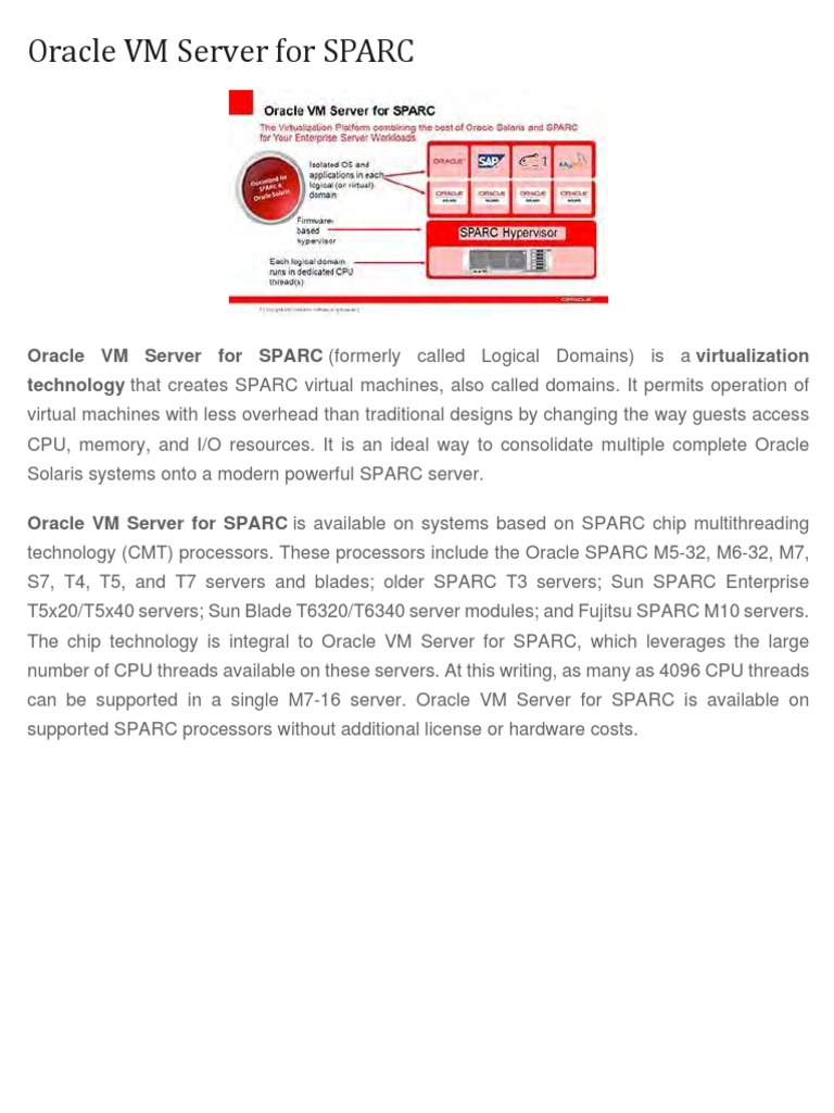 Oracle VM Server for SPARC | PDF