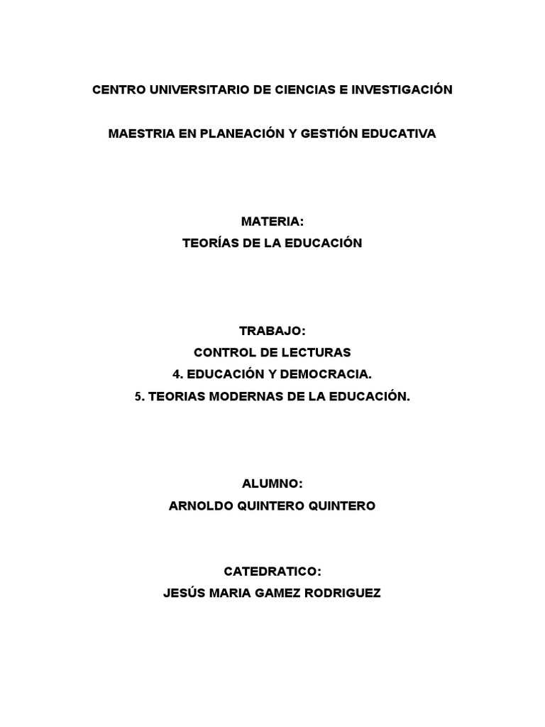 Control de Lecturas Temas 4 y 5. | PDF