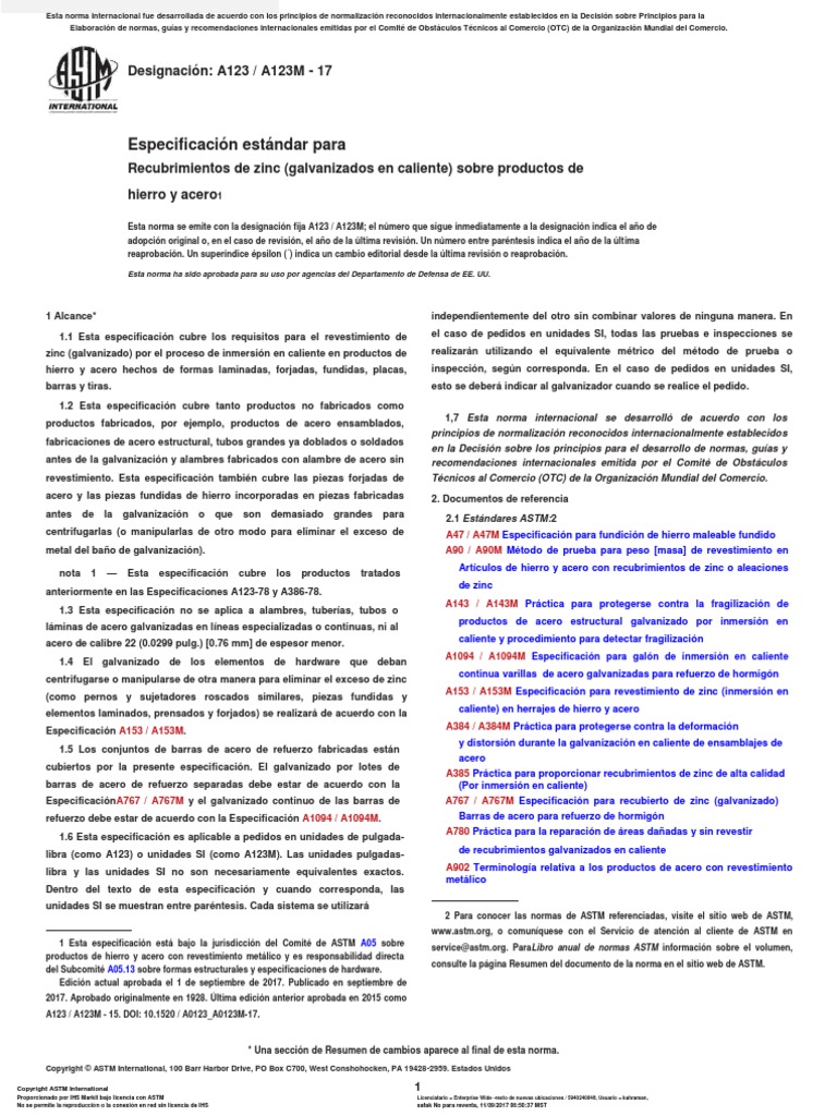 ASTM A123-17 Standard Specification For Zinc (Hot-Dip Galnorma ...