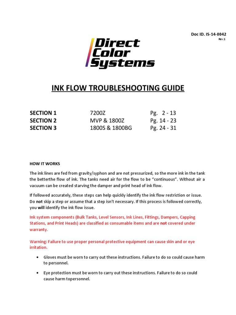 IS-14-0042 - Rev.1 - DCS Ink Flow Troubleshooting Guide MVP 1800Z ...