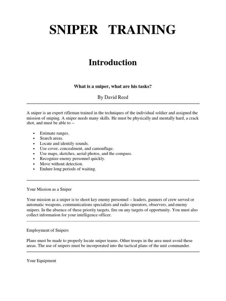 Sniper Training and Skills Guide | PDF | History